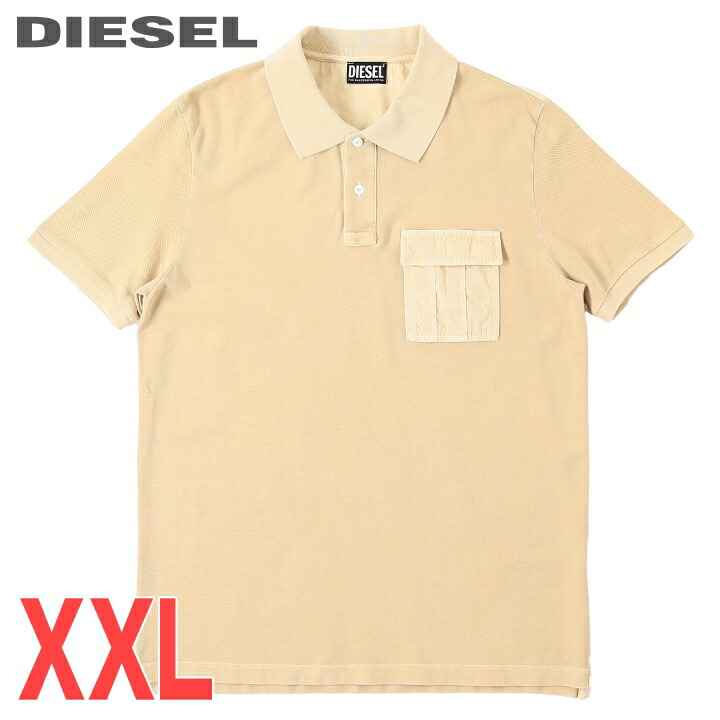 【楽天市場】 Diesel ディーゼル メンズ ガーメントダイ ヨーク切替 鹿の子 半袖ポロシャツ【t Smitty】【サイズxxl】【サンド