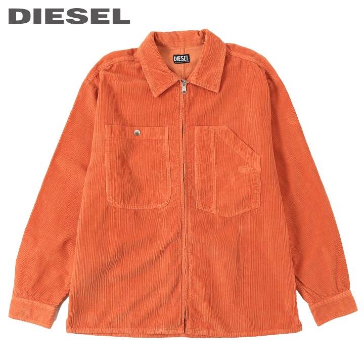 【楽天市場】 Diesel ディーゼル メンズ ストーンウォッシュ加工 ジップアップ 長袖コーデュロイシャツ【s Lyne】【サイズm～xxl】【2サイズ程大きめのサイズ感】【オレンジ】die