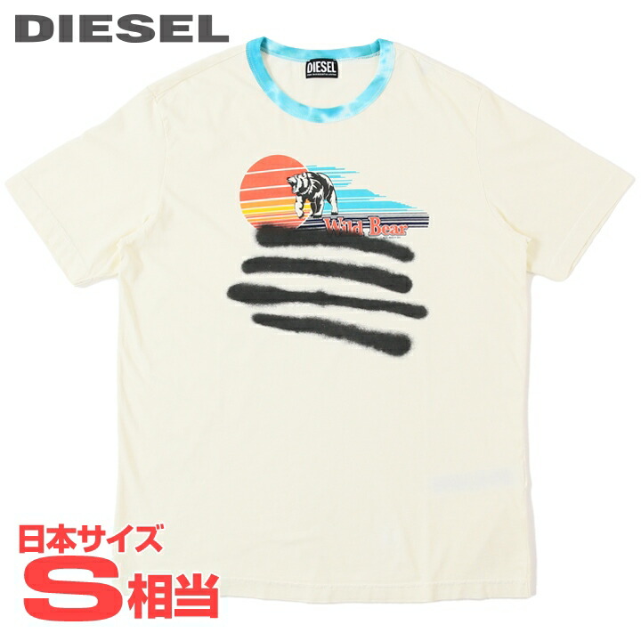 【楽天市場】 Diesel ディーゼル メンズ グラフィックプリント コットン 半袖tシャツ カットソー【t Just C1】【サイズxs】【1サイズ程大きめのサイズ感】【アイボリー】die