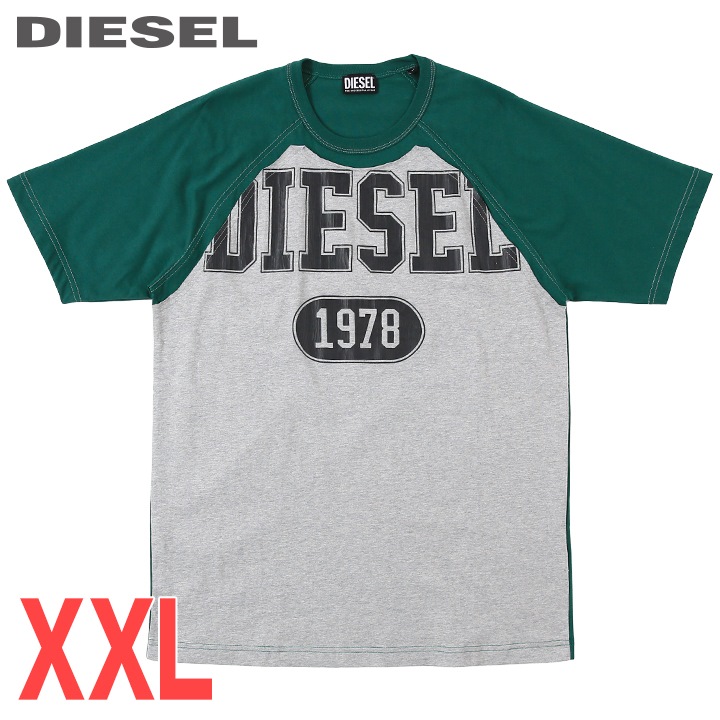 【楽天市場】 Diesel ディーゼル メンズ クラック加工プリント ラグラン 半袖tシャツ カットソー【t Raglen】【サイズxxl】【グリーン】die M T F4 4f3 《メーカー