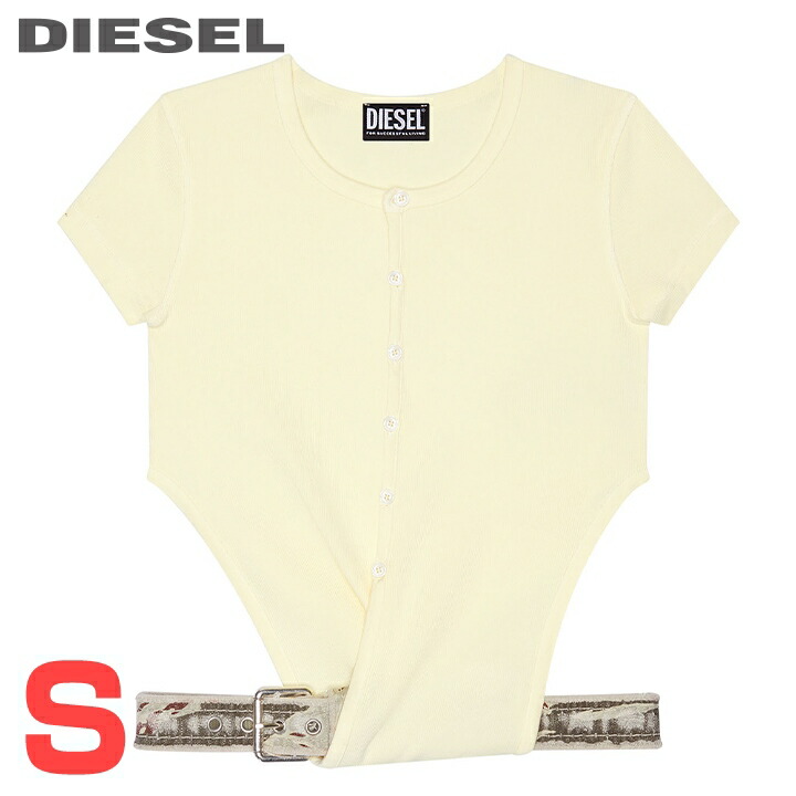 【楽天市場】★diesel ディーゼル レディース★ベルト付き バックオープン ヴィンテージ加工 ストレッチ 半袖リブカットソー【t Holdy】【サイズs】【イエロー】die L T F4