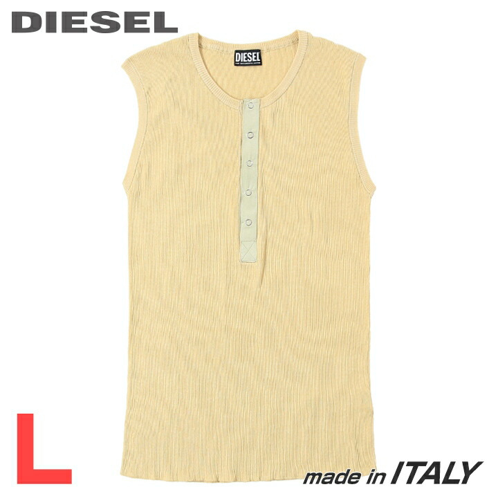 【楽天市場】 Diesel ディーゼル メンズ スウェードタッチ ヘンリーネック スリムフィット サマーニットタンクトップ【k Cambridge】【サイズl】【ベージュ】die M T F4