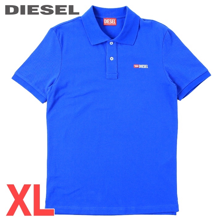 【楽天市場】 Diesel ディーゼル メンズ ワンポイントロゴ ベーシックデザイン 鹿の子 コットン 半袖ポロシャツ【t Smith Div】【サイズxl】【ブルー】die M T F4