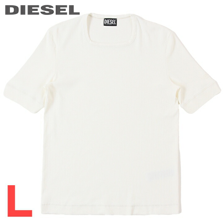 【楽天市場】 Diesel ディーゼル メンズ スクエアネック スリムフィット 半袖tシャツ カットソー【t Squarib】【サイズl】【ホワイト】die M T F4 4y3 《メーカー