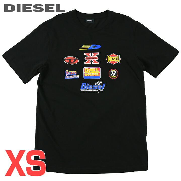 【楽天市場】 DIESEL ディーゼル メンズ ロゴデザイングラフィックプリント コットン 半袖Tシャツ カットソー【T-JUST-K1】【サイズXS】【ブラック】die-m-t-f4-49v ...