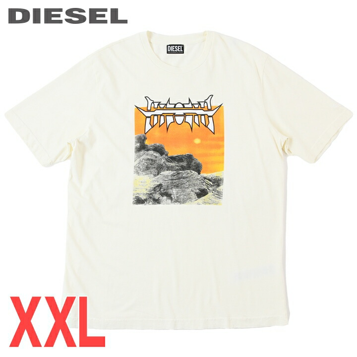 【楽天市場】 Diesel ディーゼル メンズ クラック加工プリント ウォッシュ加工 半袖tシャツ カットソー【t Just C18】【サイズxxl】【アイボリーホワイト】die M T F4
