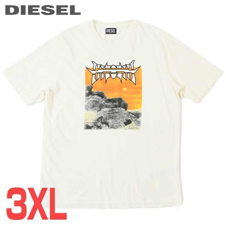 【楽天市場】 Diesel ディーゼル メンズ クラック加工プリント ウォッシュ加工 半袖tシャツ カットソー【t Just C18】【サイズ3xl】【アイボリーホワイト】die M T F4