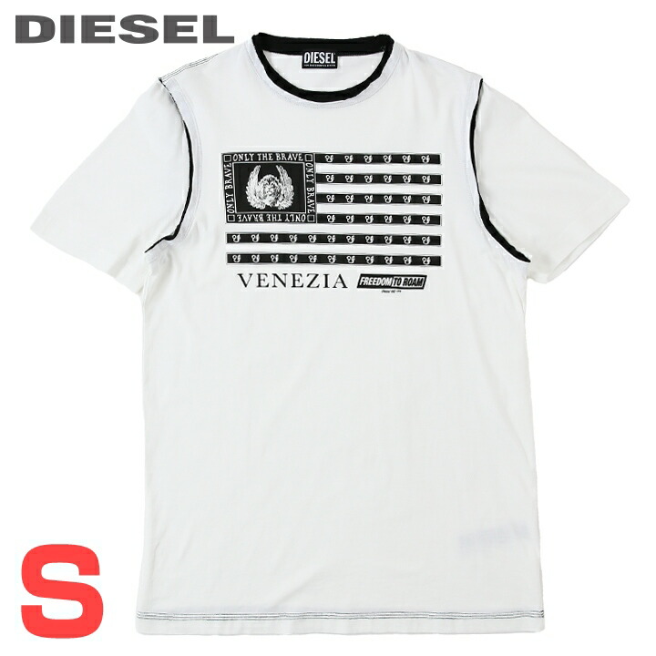 【楽天市場】 Diesel ディーゼル メンズ プリント インサイドアウト カットオフ 切りっぱなし 半袖tシャツ カットソー【t Rolland】【サイズs】【ホワイト】die M T F4