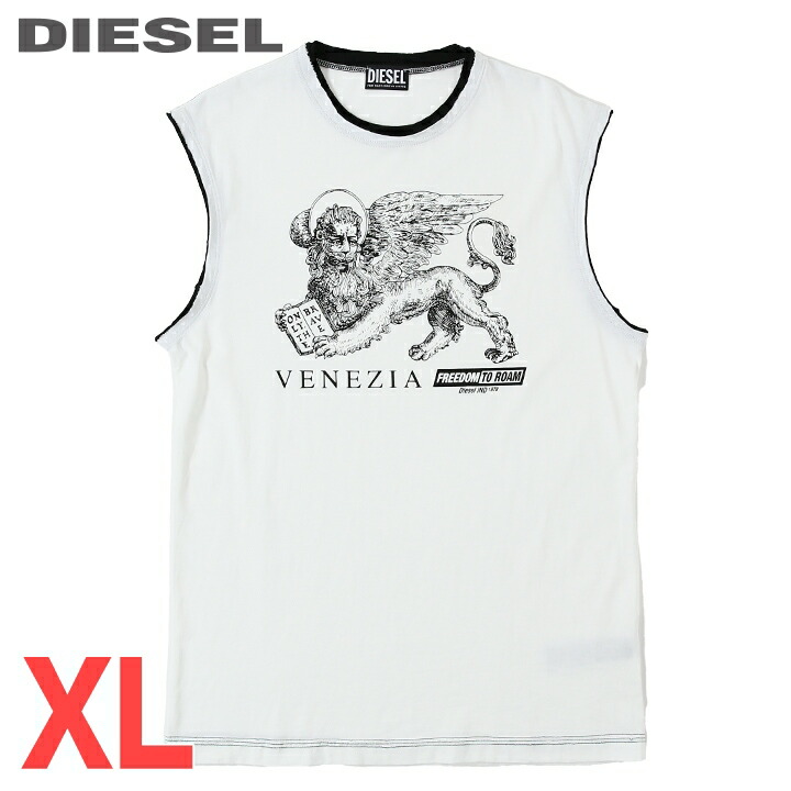 【楽天市場】 Diesel ディーゼル メンズ プリント カットオフ 切りっぱなし ノースリーブtカットソー タンクトップ【t Rolly】【サイズxl】【ホワイト】die M T F4