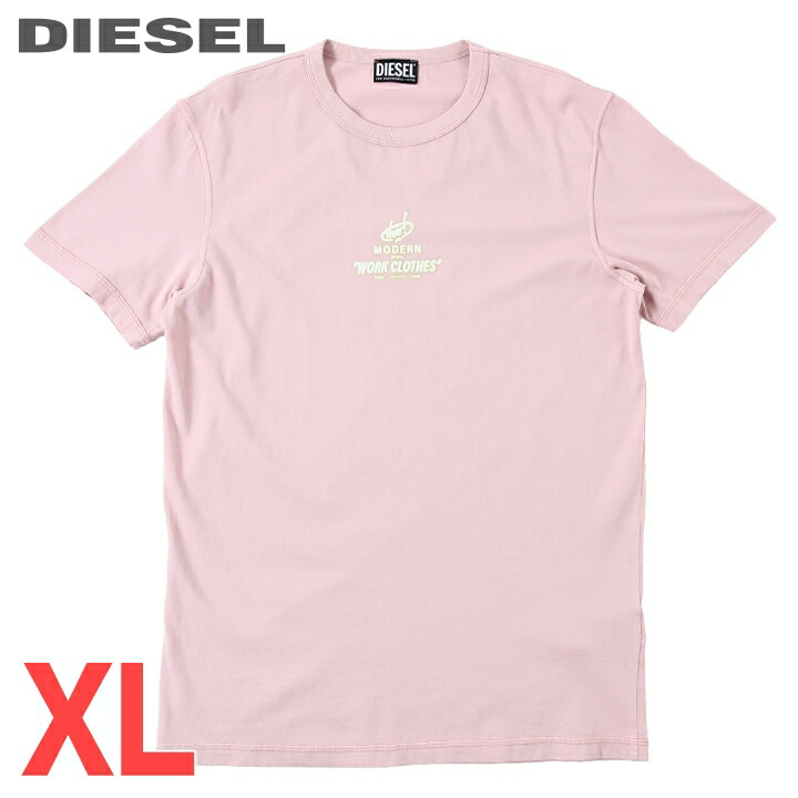 【楽天市場】 Diesel ディーゼル メンズ ガーメントダイ加工 パフプリント ヴィンテージ感 半袖tシャツ カットソー【t Diegor D2】【サイズxl】【ピンク】die M T F4