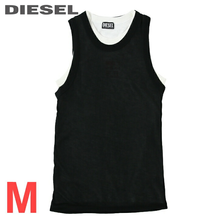 【楽天市場】 Diesel ディーゼル メンズ ワンポイントdロゴワッペン 重ね着 ストレッチ レイヤードタンクトップ【t Doubly】【サイズm】【ブラック】die M T F4 50f