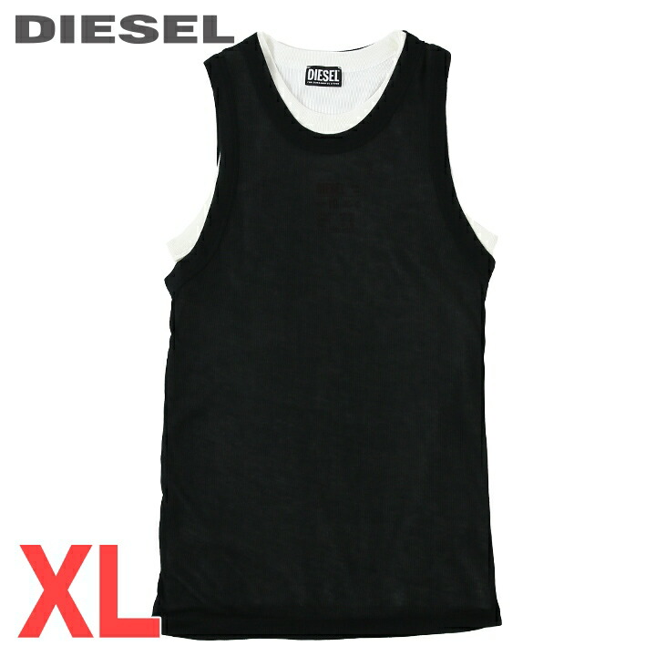 【楽天市場】 Diesel ディーゼル メンズ ワンポイントdロゴワッペン 重ね着 ストレッチ レイヤードタンクトップ【t Doubly