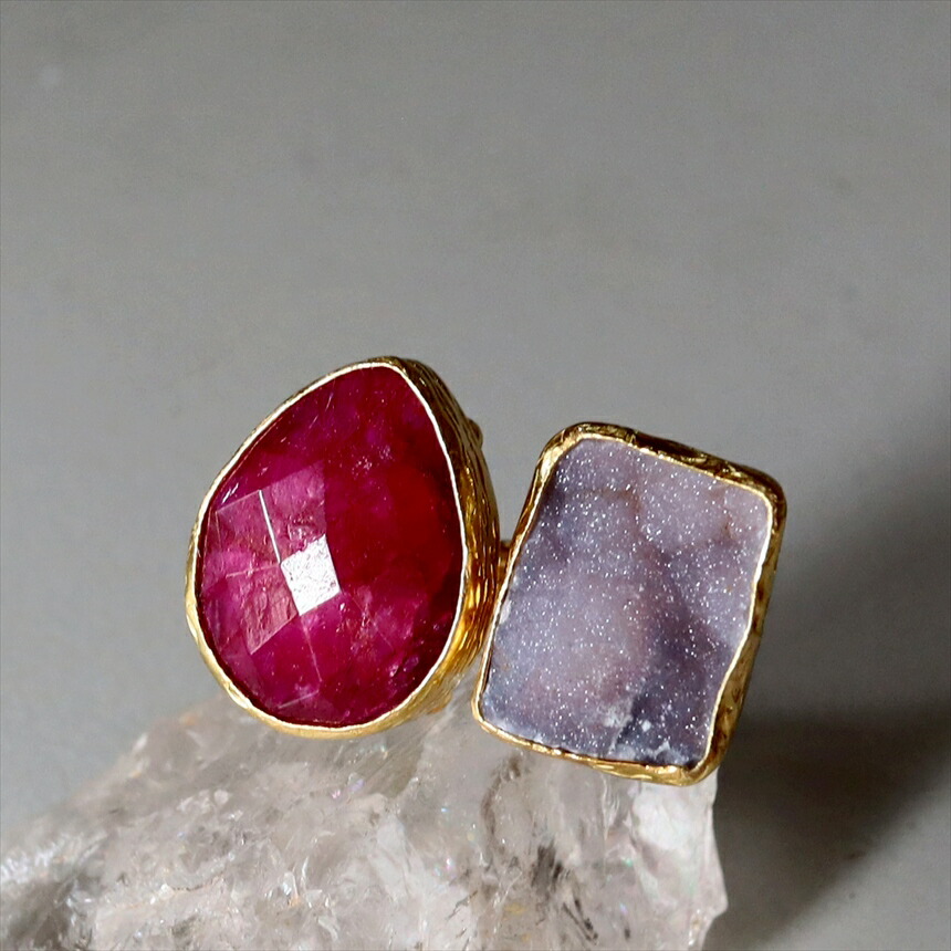 【楽天市場】アルサメイア リング 2DROP ドゥルージー ルビー バイカラー 22Kゴールドプレーテッド トルコジュエリー：ガラタバザール ...