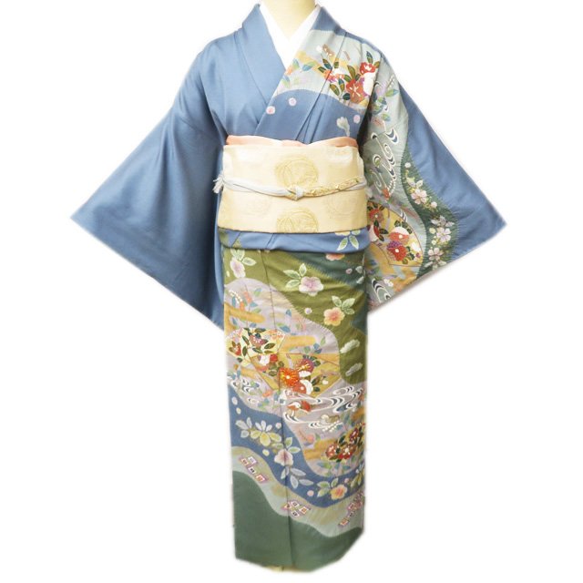 楽天市場】【 中古 】 訪問着 リサイクル着物 作家物 落款 金駒 楽天市場】【 中古 】 訪問着 リサイクル着物 作家物 落款 金駒