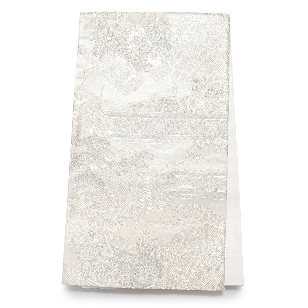 【楽天市場】【レンタル】帯 単品 レンタル 帯単品レンタル「B2249 留袖・色留袖・訪問着用 白銀 扇面 シルバー系」訪問着 帯 入学式 ...