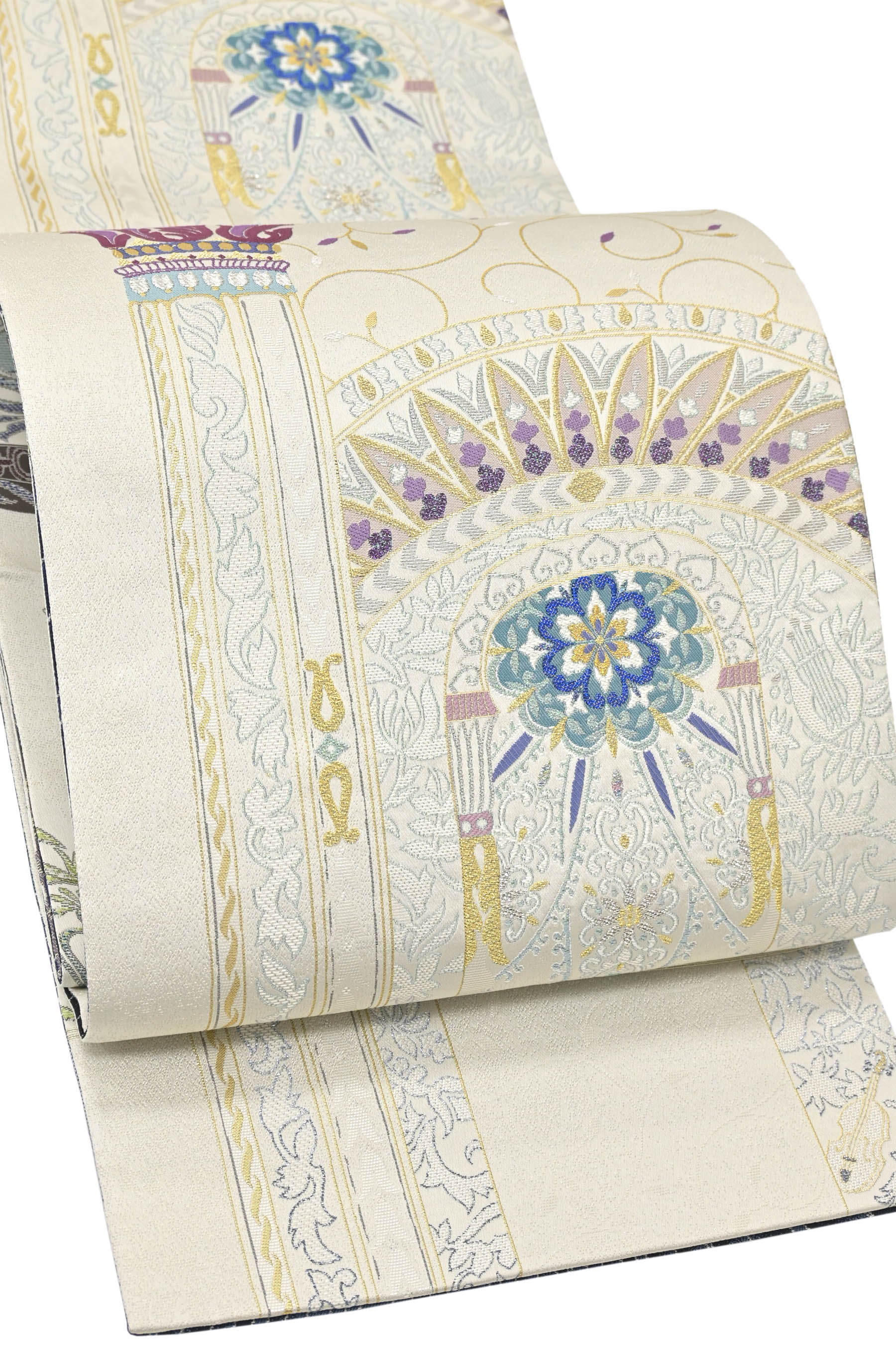 【楽天市場】【半期決算大バーゲン】 特選創作両面全通袋帯 ～平成記念帯～ ≪御仕立て上がり・中古品≫ 「華煌王宮」 絹の波に煌めく、宮殿 ...