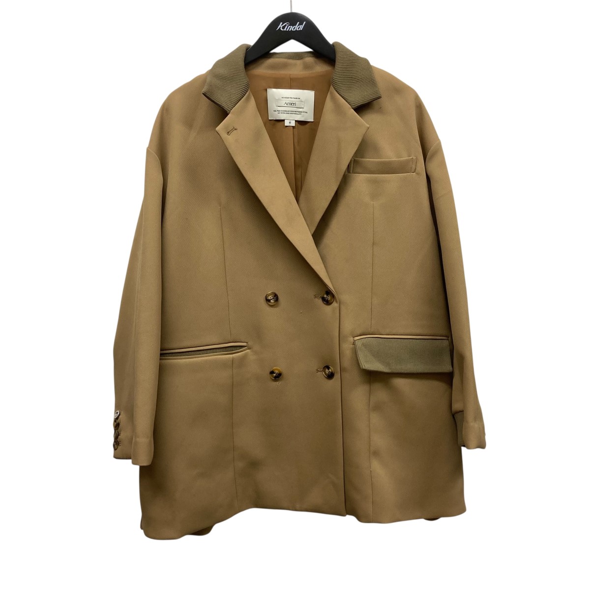 【楽天市場】【中古】AMERI RIB SWITCHING OVER JACKET ダブルジャケット 0224206721710 ベージュ サイズ：FREE 【240725】（アメリ ...