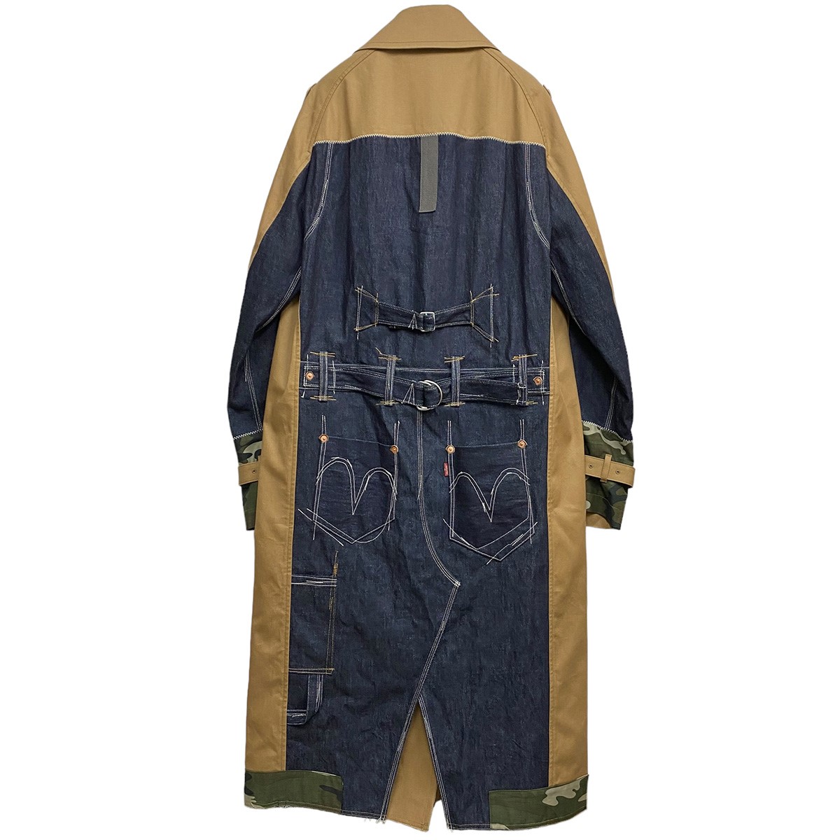 【楽天市場】【中古】eye JUNYA WATANABE MAN×Levis 22AW 綿リネンツイル×綿デニムドッキングオーバーサイズ再構築コート インディゴ×カーキ サイズ：S(サイズ感 ...