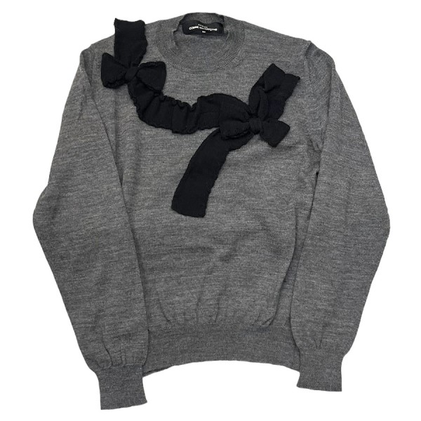 【楽天市場】【中古】tricot COMME des GARCONS 2020SS リボンデザインセーター グレー×ブラック サイズ：M 【070323】（トリココムデギャルソン）：ブランド ...