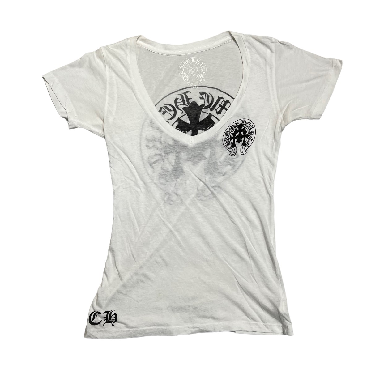 【楽天市場】【中古】CHROME HEARTS VネックTシャツ ホワイト サイズ：S 【050523】（クロムハーツ）：ブランド古着のカインドオル