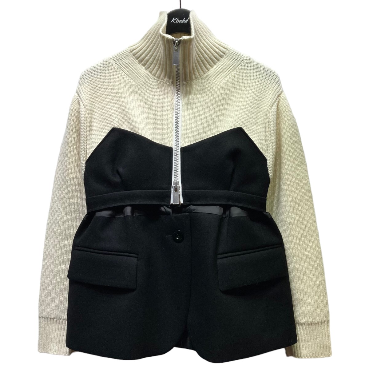 【楽天市場】【中古】sacai22AW Wool Melton x Wool Knit Jacket ジャケット 22-06387 ホワイト× ...