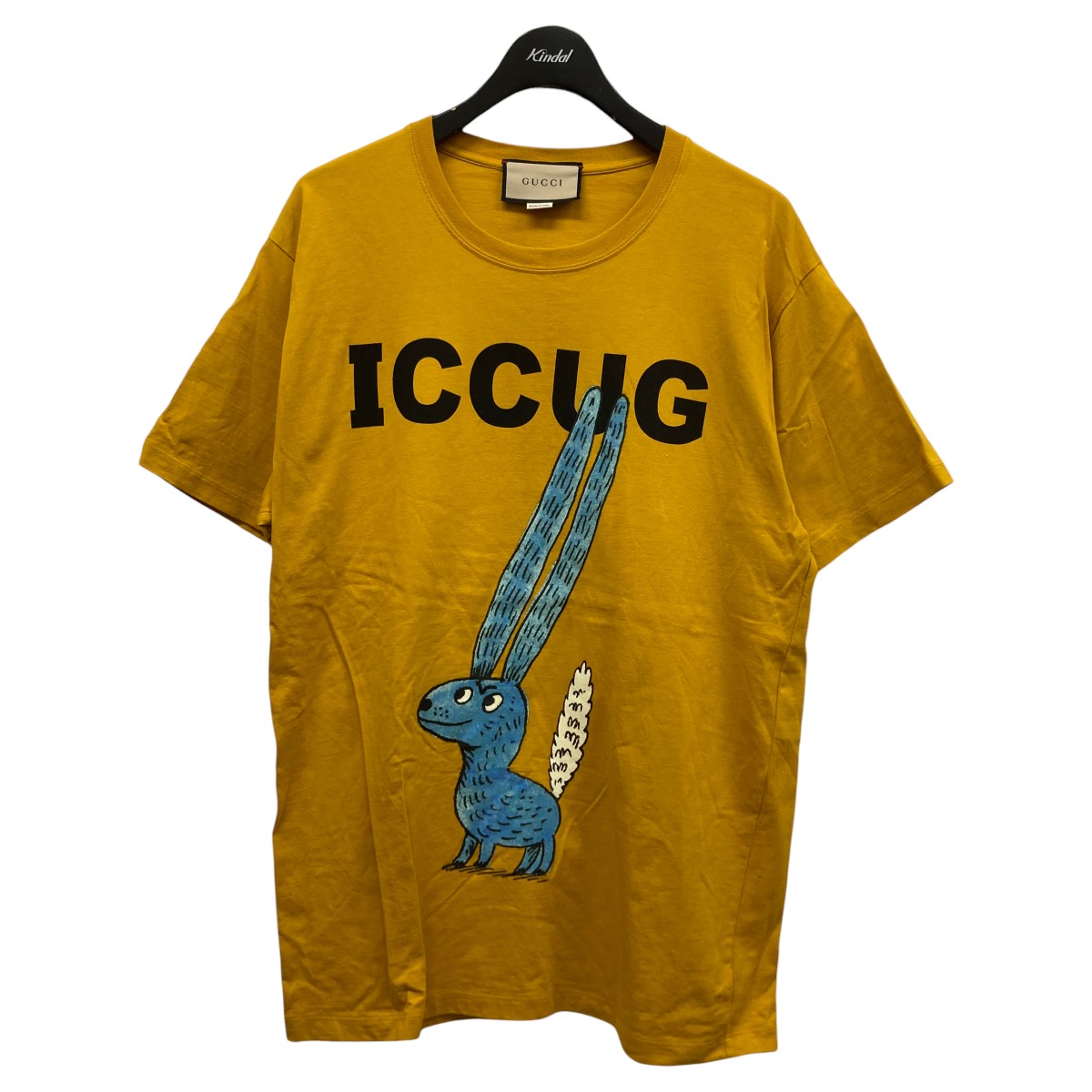 【楽天市場】【中古】GUCCI ｢ICCUG PRINTED TEE｣フレイヤハルタスICCUGプリントTシャツ マスタード サイズ：M ...