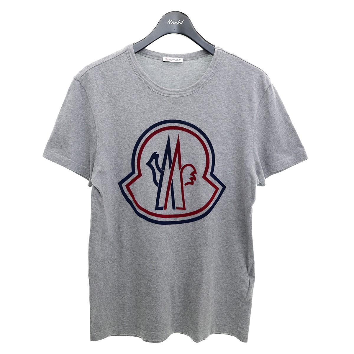 【楽天市場】【中古】MONCLERフロッキープリントロゴTシャツ F20918C74810 8390T グレー サイズ：S【価格見直し】：ブランド古着のカインドオル