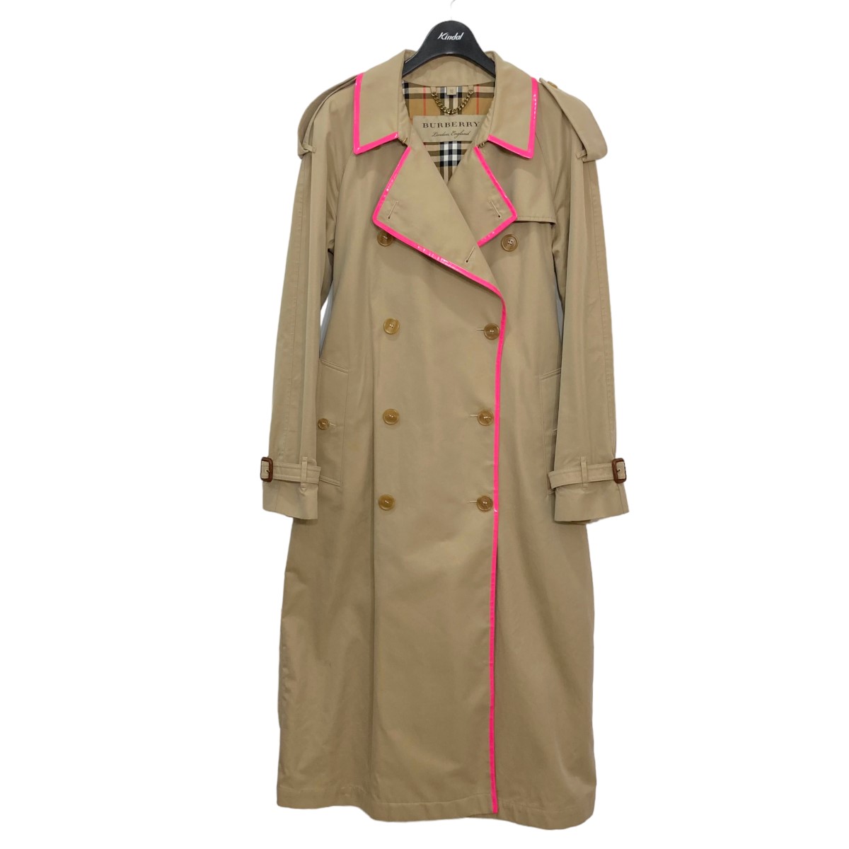 【楽天市場】【中古】BURBERRY EAST HEAT パイピングテープ ロング トレンチコート 4065458 カーキ サイズ：8 ...