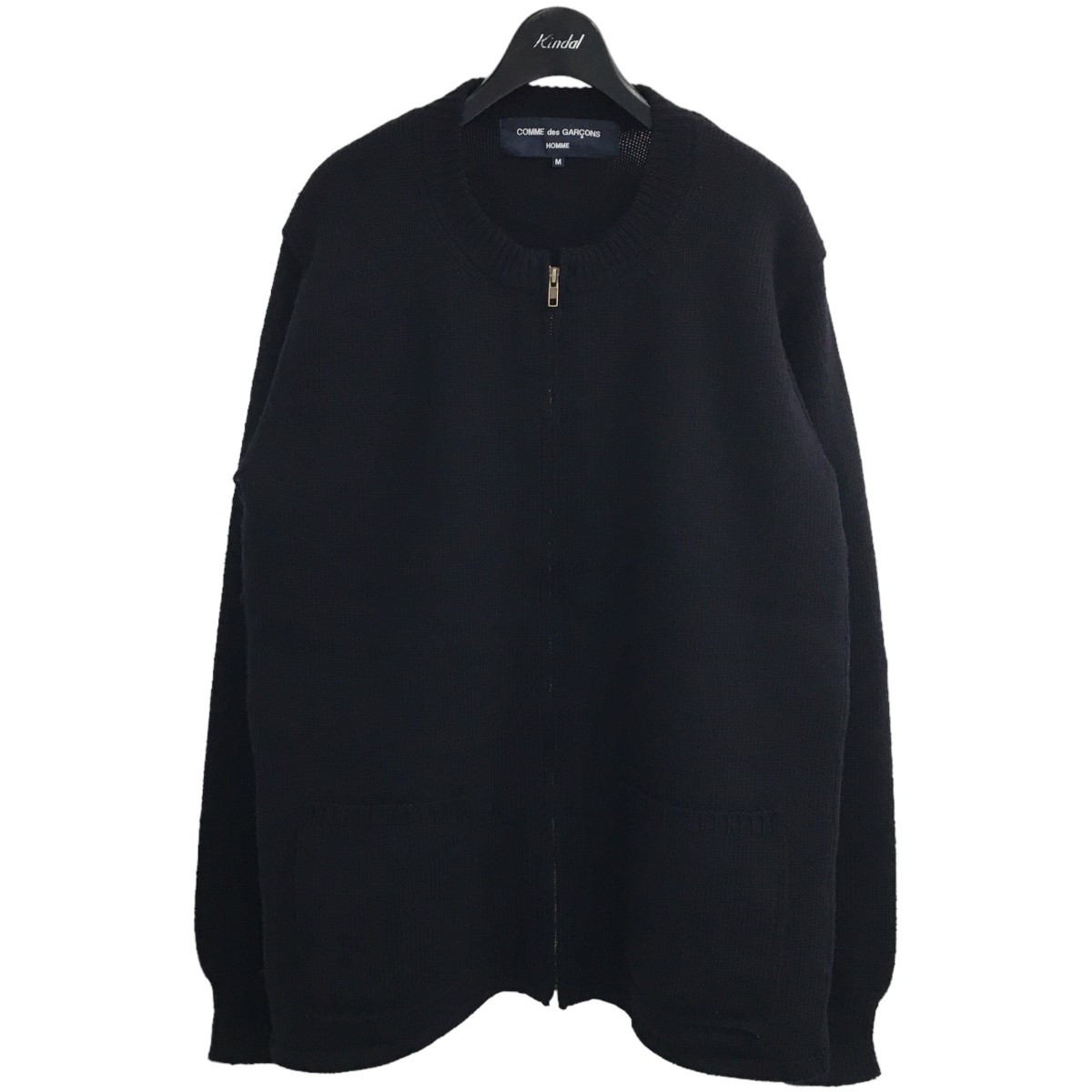 【楽天市場】【中古】COMME des GARCONS HOMMEジップアップニットジャケット HP N022 ネイビー サイズ：M【価格 ...