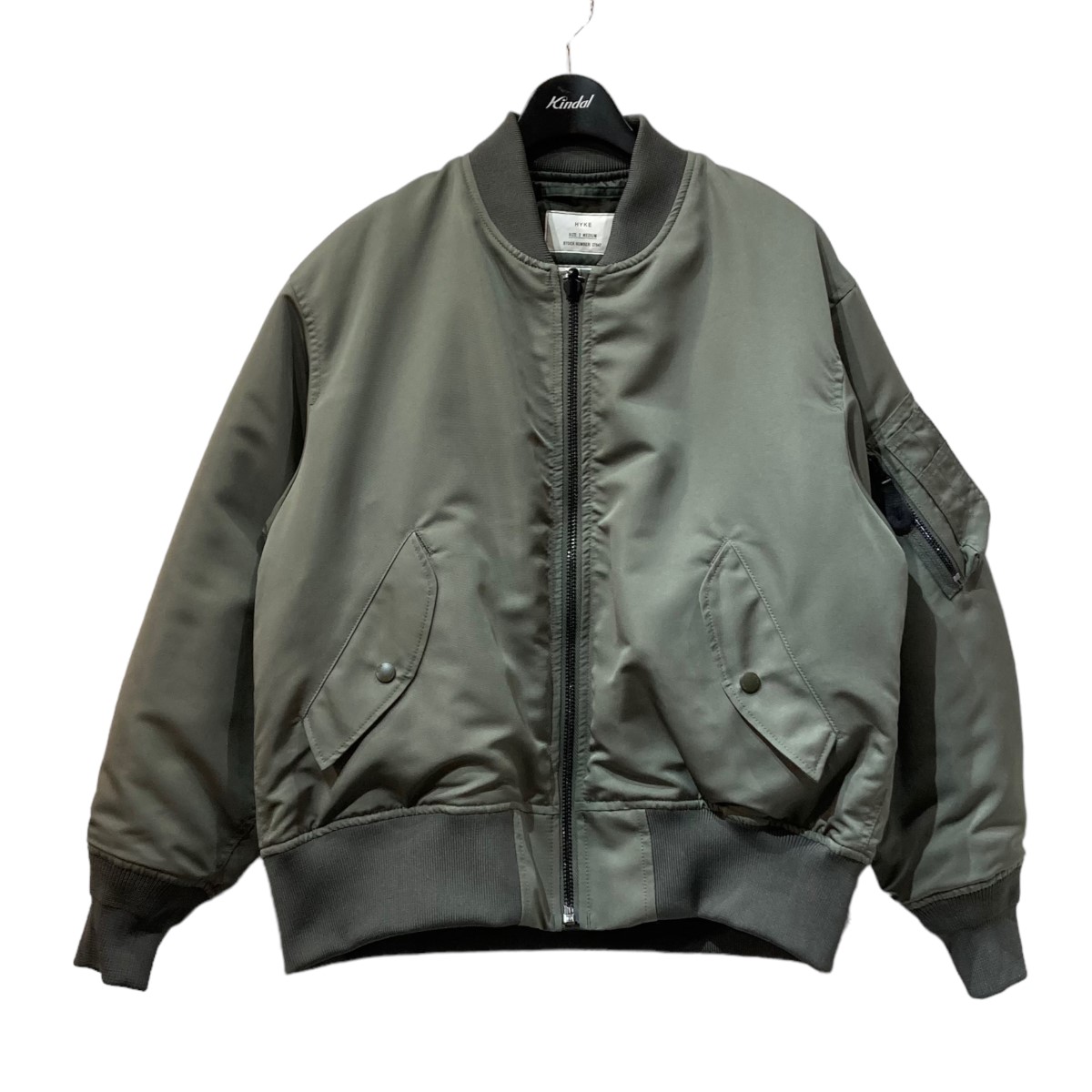 【楽天市場】【中古】HYKE MA-1フライトボンバージャケット 222-27047 グリーン サイズ：M 【311223】（ハイク）：ブランド古着のカインドオル