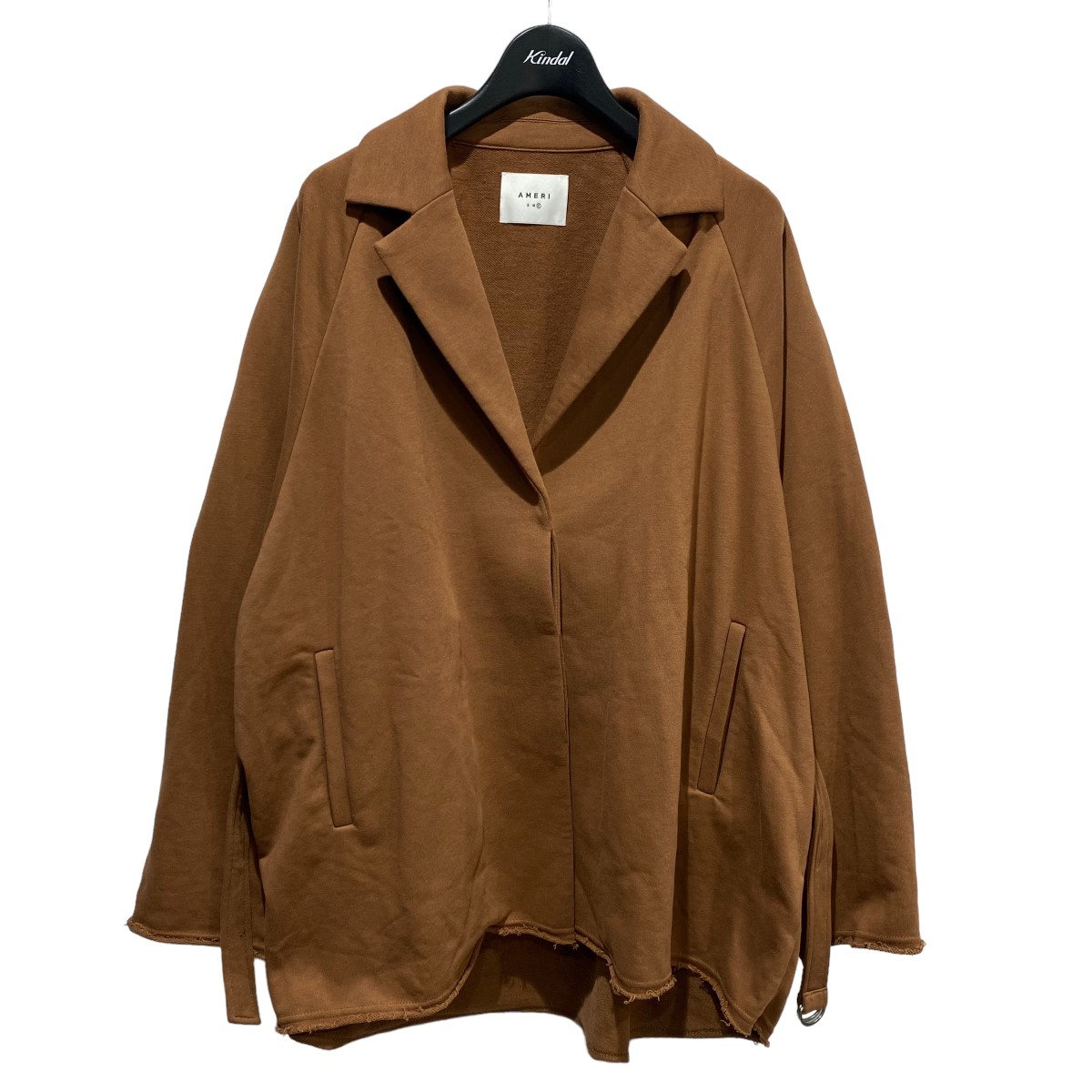 【楽天市場】【中古】AMERI ROUGH TAILOR JACKET カットオフ加工 スウェット素材ワイドシルエットジャケット ブラウン サイズ：Free 【090124】（アメリ ...