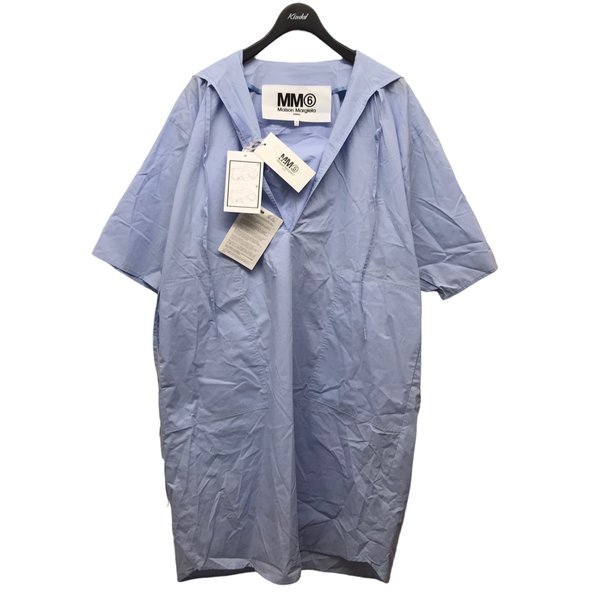 【楽天市場】【中古】MM6 Maison Margiela 19SS ビッグカラーワンピース ブルー サイズ：42 【210224】（エムエムシックス メゾンマルジェラ）：ブランド古着のカインドオル