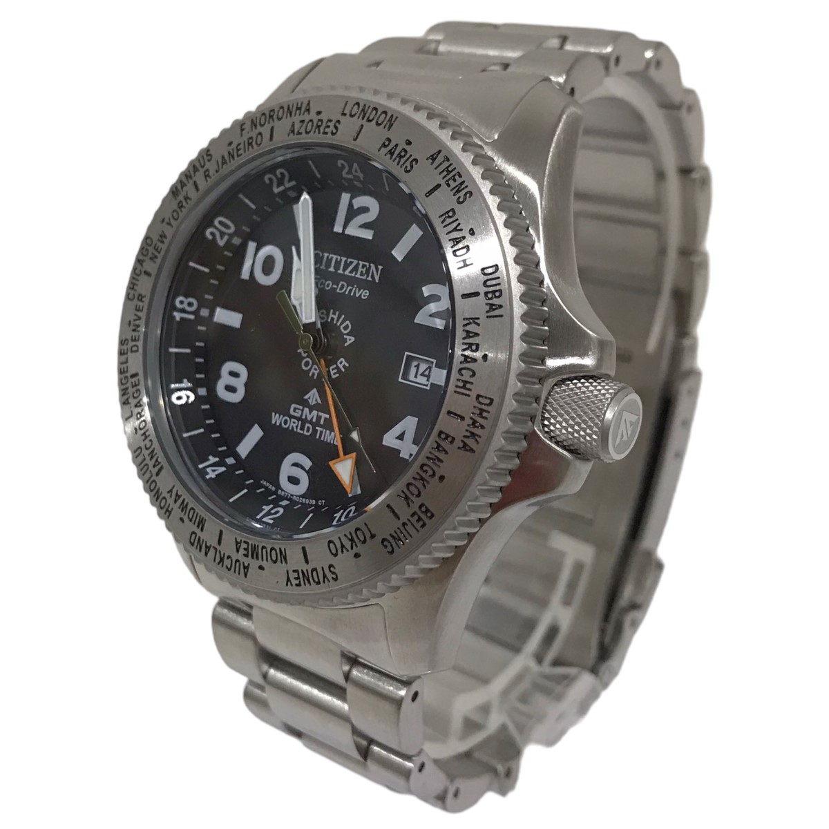 【楽天市場】【中古】CITIZEN × PORTER腕時計 PROMASTER GMT WORLD TIME 941060276 シルバー ...