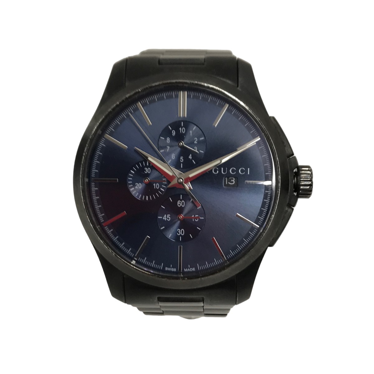 【楽天市場】【中古】GUCCI YA126．2 Gタイムレス クロノグラフ 腕時計 ブラック×ネイビー サイズ：- 【300324】（グッチ ...