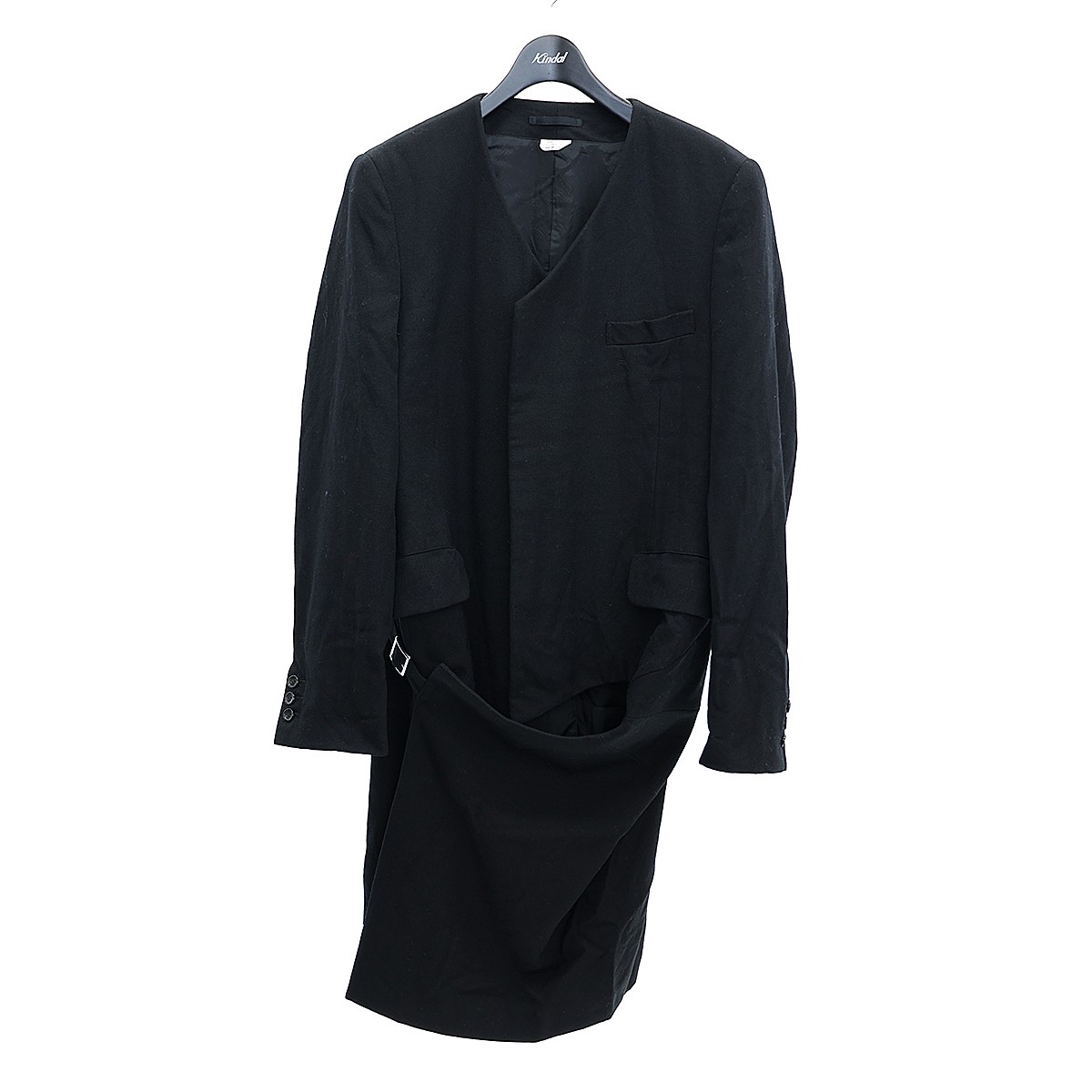 【楽天市場】【中古】COMME des GARCONS HOMME PLUSデザインノーカラーボタンレスコート AD2022 PJ-J042 ブラック サイズ：M【価格見直し】：ブランド古着の ...
