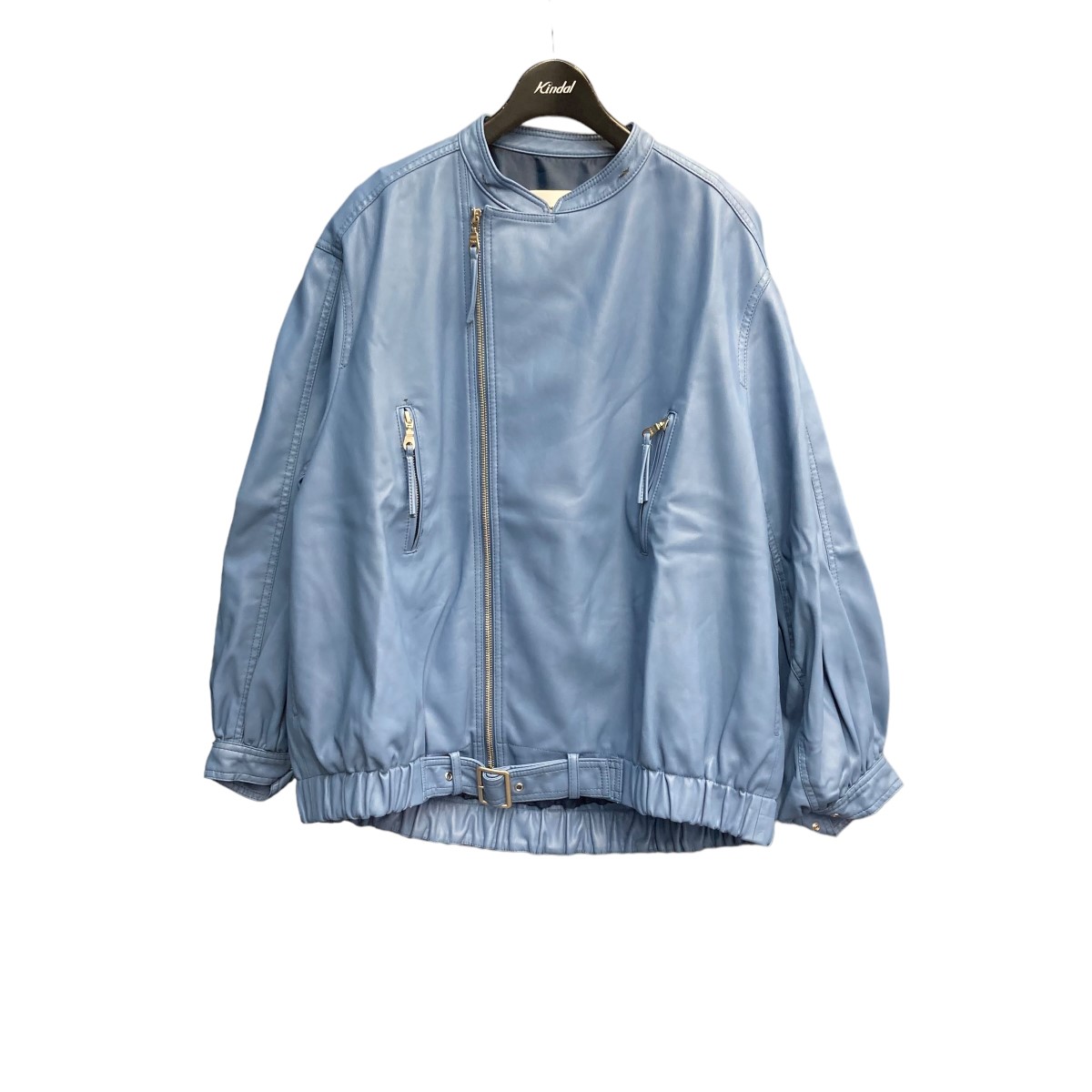 【楽天市場】【中古】AMERI22AW EGG GATHER LEATHER JACKET フェイクレザージャケット 01220630060 スカイブルー サイズ：FREE【価格見直し ...