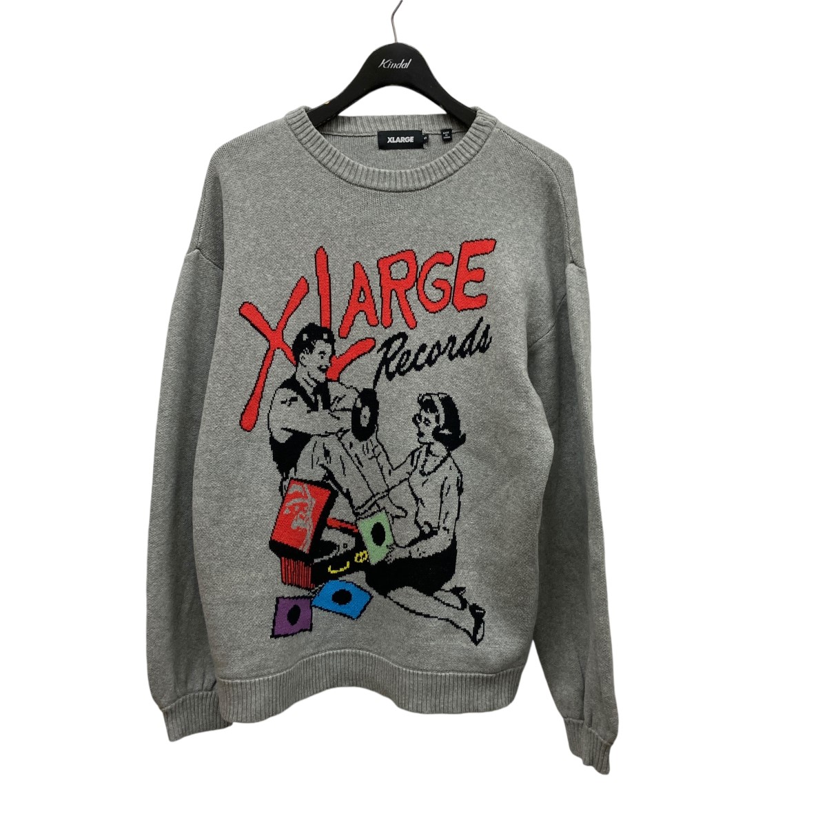【楽天市場】【中古】X-LARGE LISTEN TO THE RECORD SWEATER セーター 101231015001 グレー ...