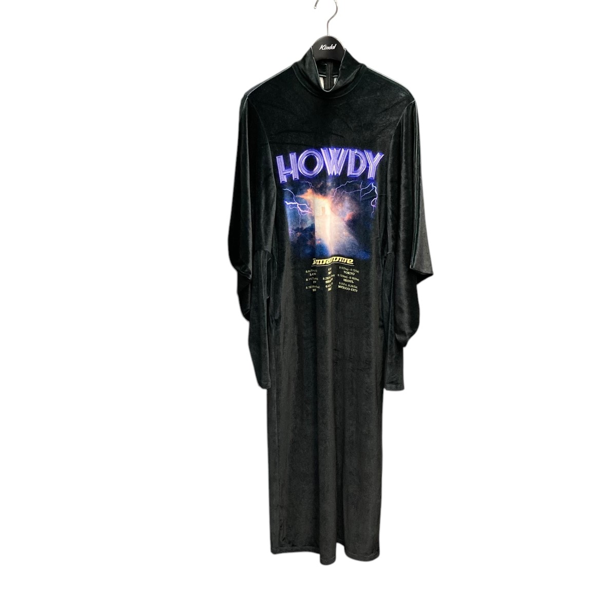 【楽天市場】【中古】YOHEI OHNO23AW Band T Velor Dress HOWDY スクエアスリーブベロアドレス ダーク ...