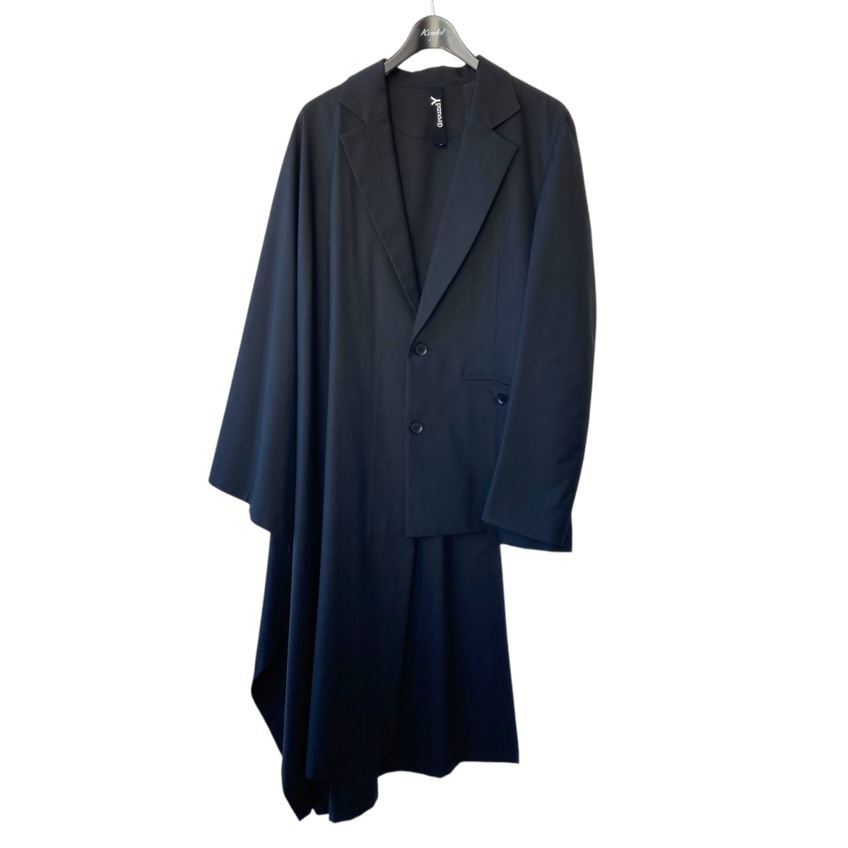 【楽天市場】【中古】GROUND Y 21AW Cloak docking jacket テーラード コート GM-J03-100 ブラック ...