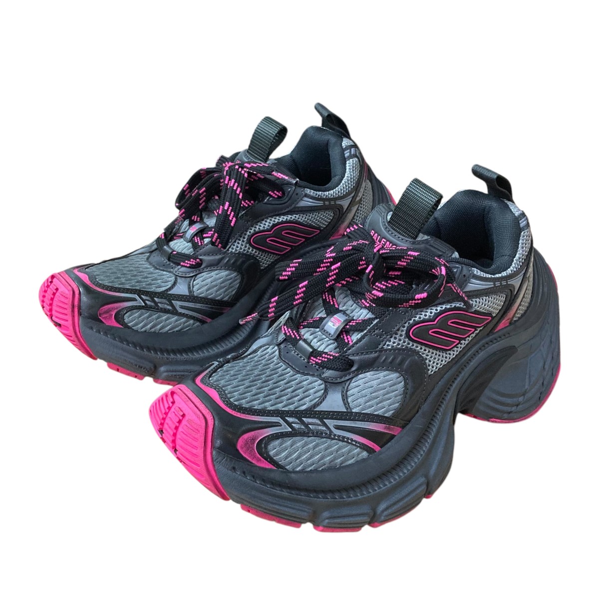 【楽天市場】【中古】BALENCIAGA 10xl ローカットスニーカー 792778 グレー×ピンク サイズ：24.5 【010125 ...