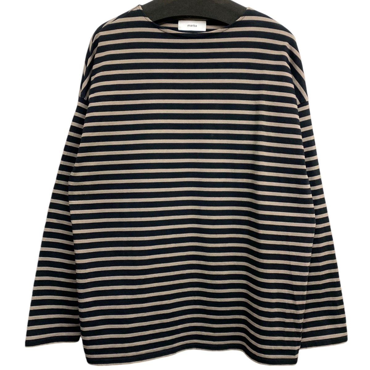 【楽天市場】【中古】MARKA 24AW BASQUE SHIRT - 30／／1 ORGANIC COTTON KNITオーバーサイズボーダーバスクシャツ ブラック×ブラウン サイズ：2 ...