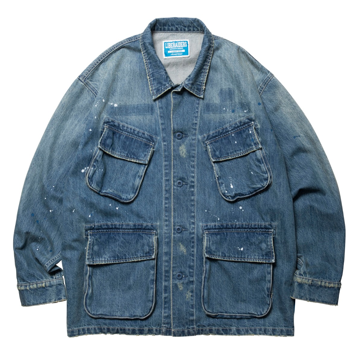 【楽天市場】Liberaiders DENIM COMBAT JACKET (BLUE) (リベレイダース デニム コンバット ジャケット ...