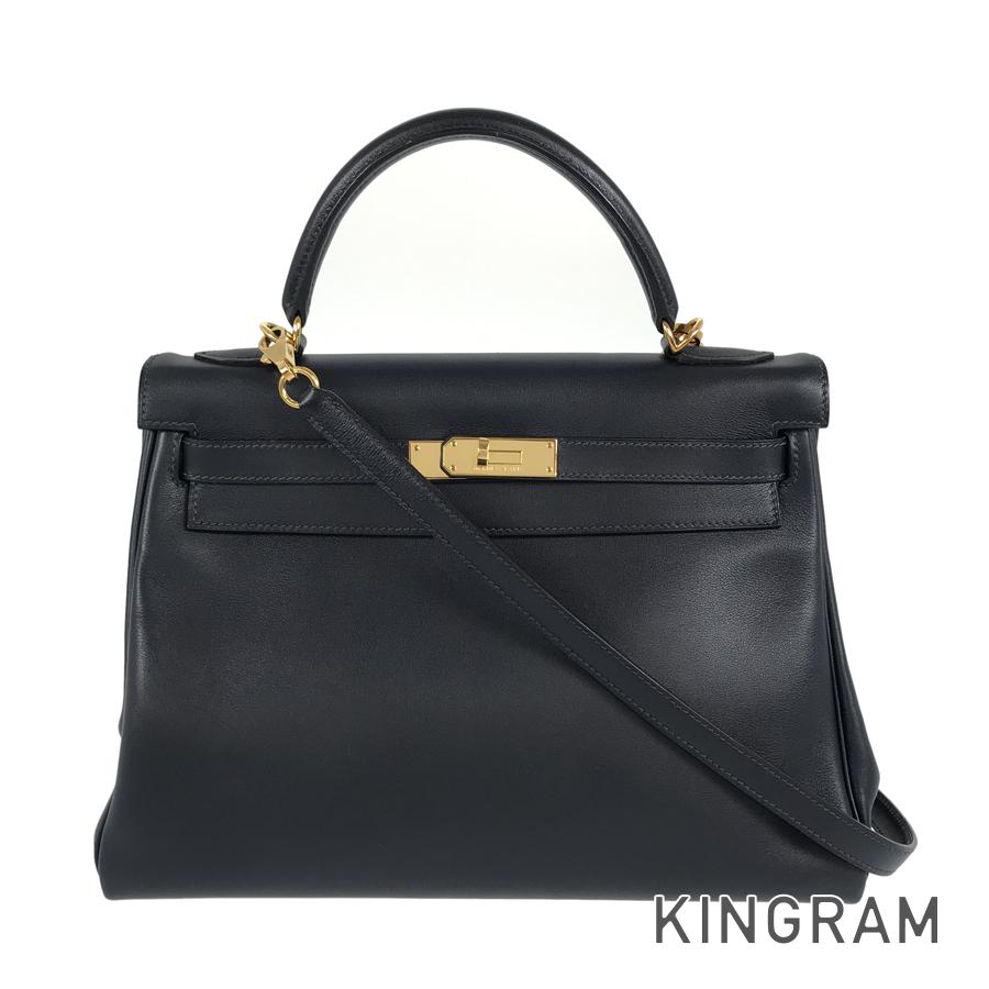 【楽天市場】エルメス HERMES ケリー32 2WAY ショルダー H 2004年製 ゴールド金具 ネイビー ハンドバッグ sss【中古】：キングラム楽天市場店