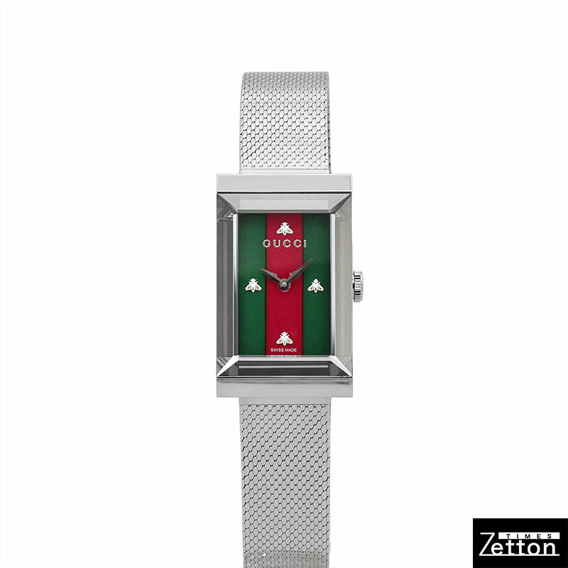 【楽天市場】【新品】グッチ GUCCI Gフレーム マザーオブパール YA147401 クォーツ レッド/グリーン 21mm レディース ...
