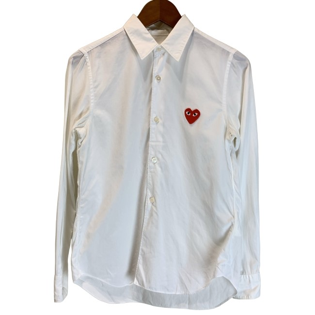 【楽天市場】9/20はP5倍！【中古】 PLAY COMME des GARCONS プレーンシャツ 長袖 トップス レギュラーカラー 無地 ...