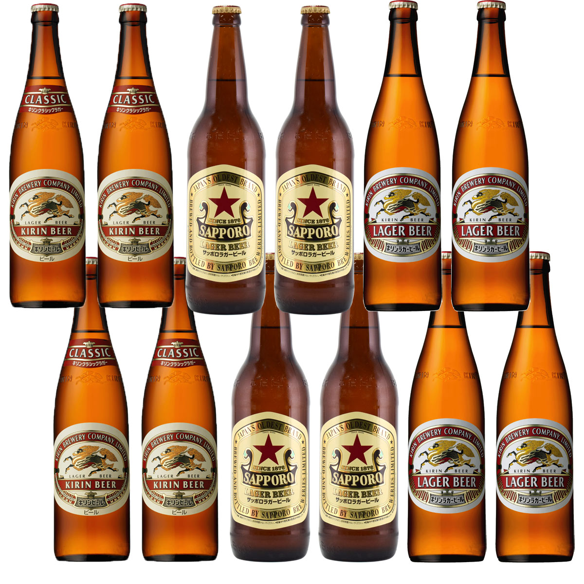 【楽天市場】ラガービール 大瓶 633ml×12本 ダンボール発送 サッポロラガー キリンラガー クラシックラガー 赤星 Kirin