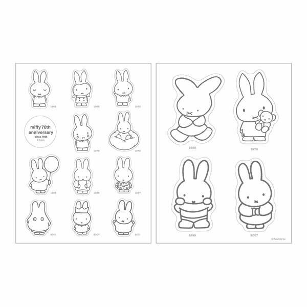 【楽天市場】ミッフィー「70thヒストリー/インテリアステッカー(モノトーン)」：金箔屋本舗 Gold-Shop
