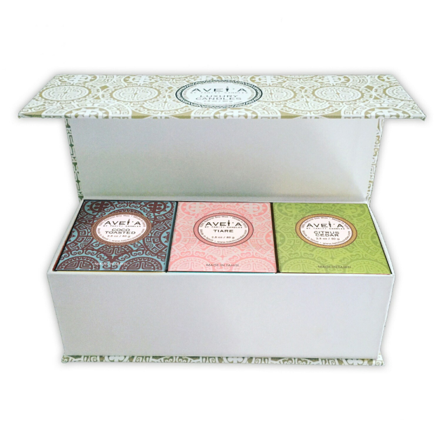 【楽天市場】【無料サンプル付き】【正規品】TAHITI CANDLES GIFT BOX FREE 240g(80g*3) ー 南国の花々と柑橘が織りなすリラックス空間を届ける極上の癒し ...