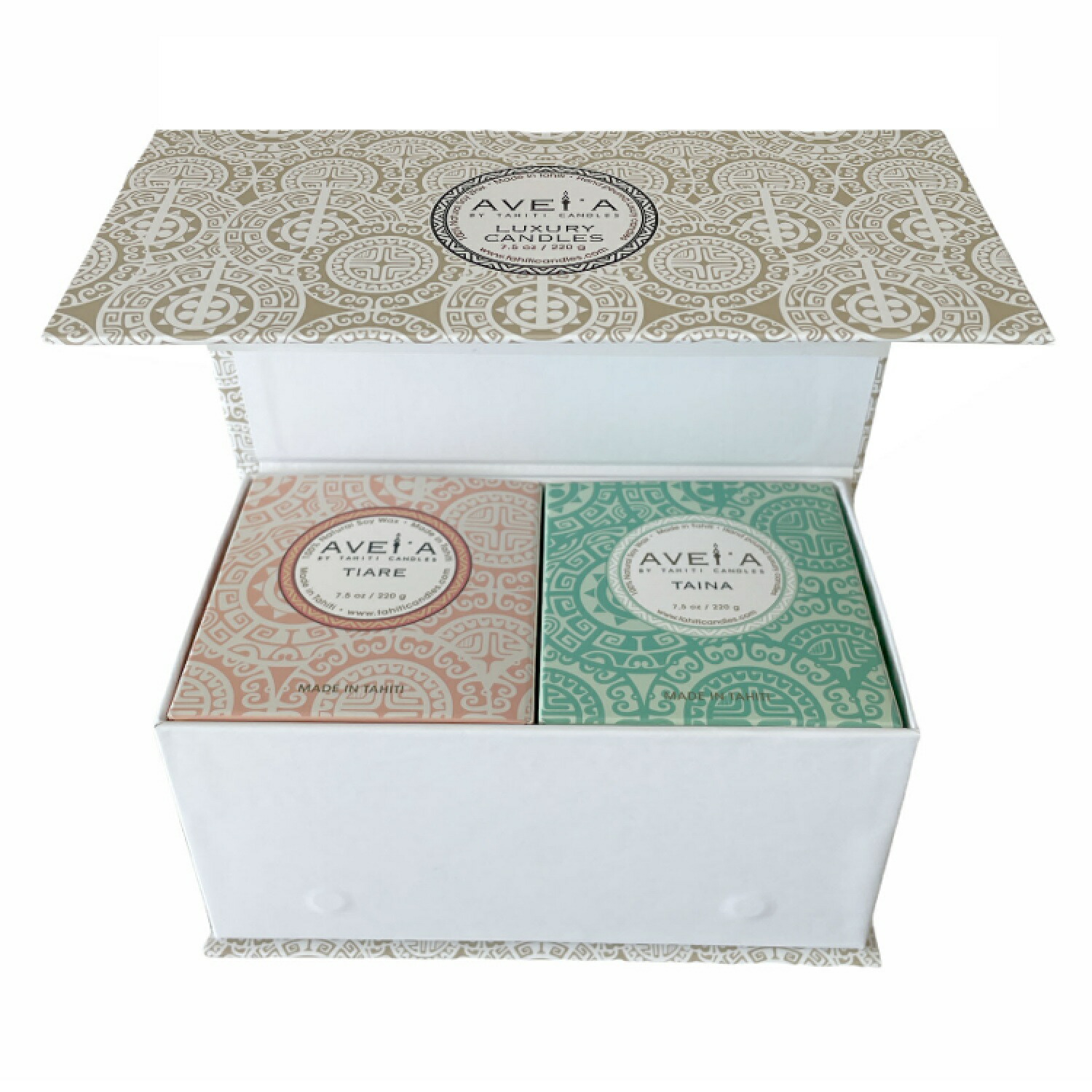 【楽天市場】【無料サンプル付き】【正規品】TAHITI CANDLES GIFT BOX FREE 440g(220g*2) ー 南国のココナッツとバニラの香りで癒しの空間を演出する贈り物 ...
