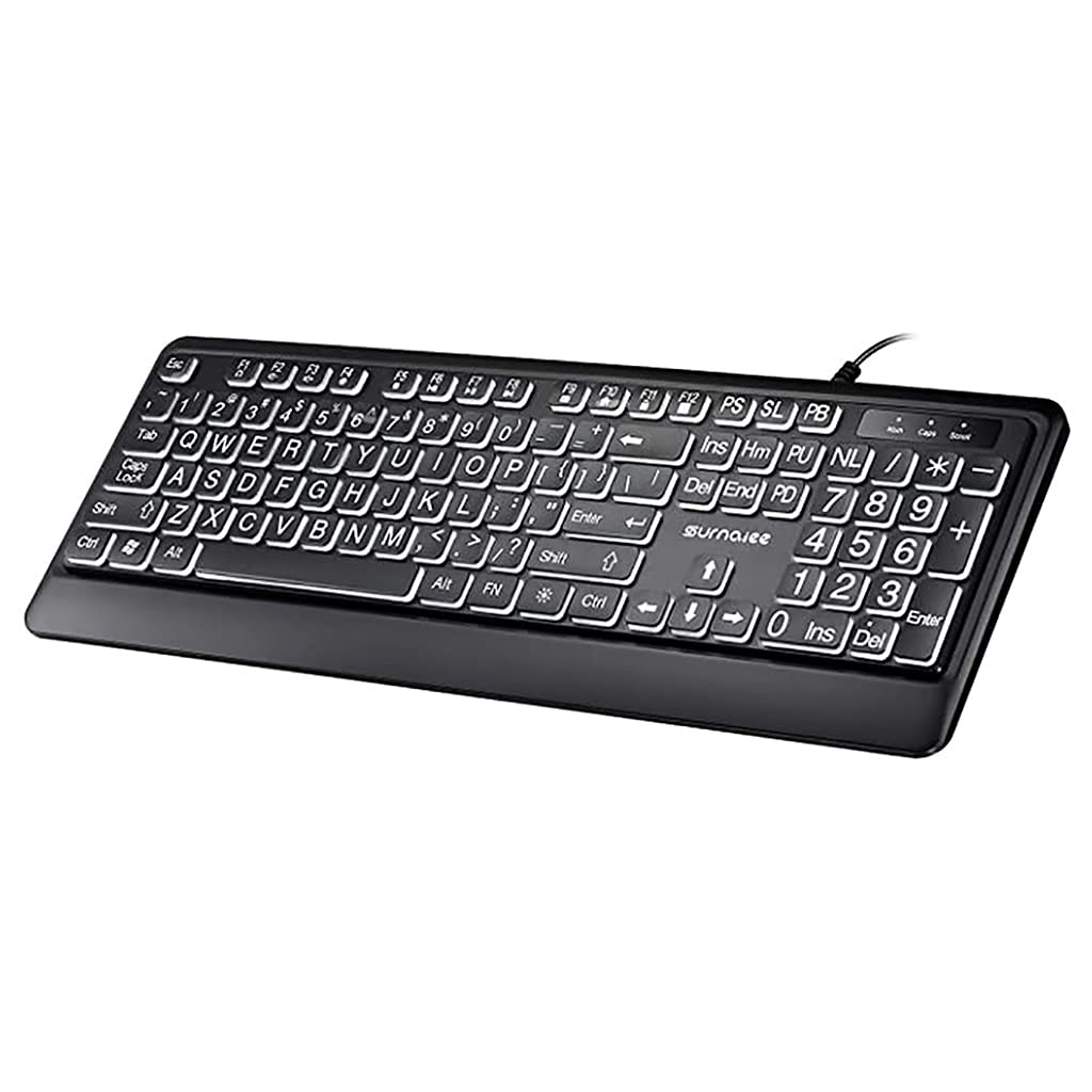 【楽天市場】バックライト付きキーボードビッグプリントレターホワイトイルミネーション キーボード 104 キー標準フルサイズホワイト：キラリラ楽天市場店